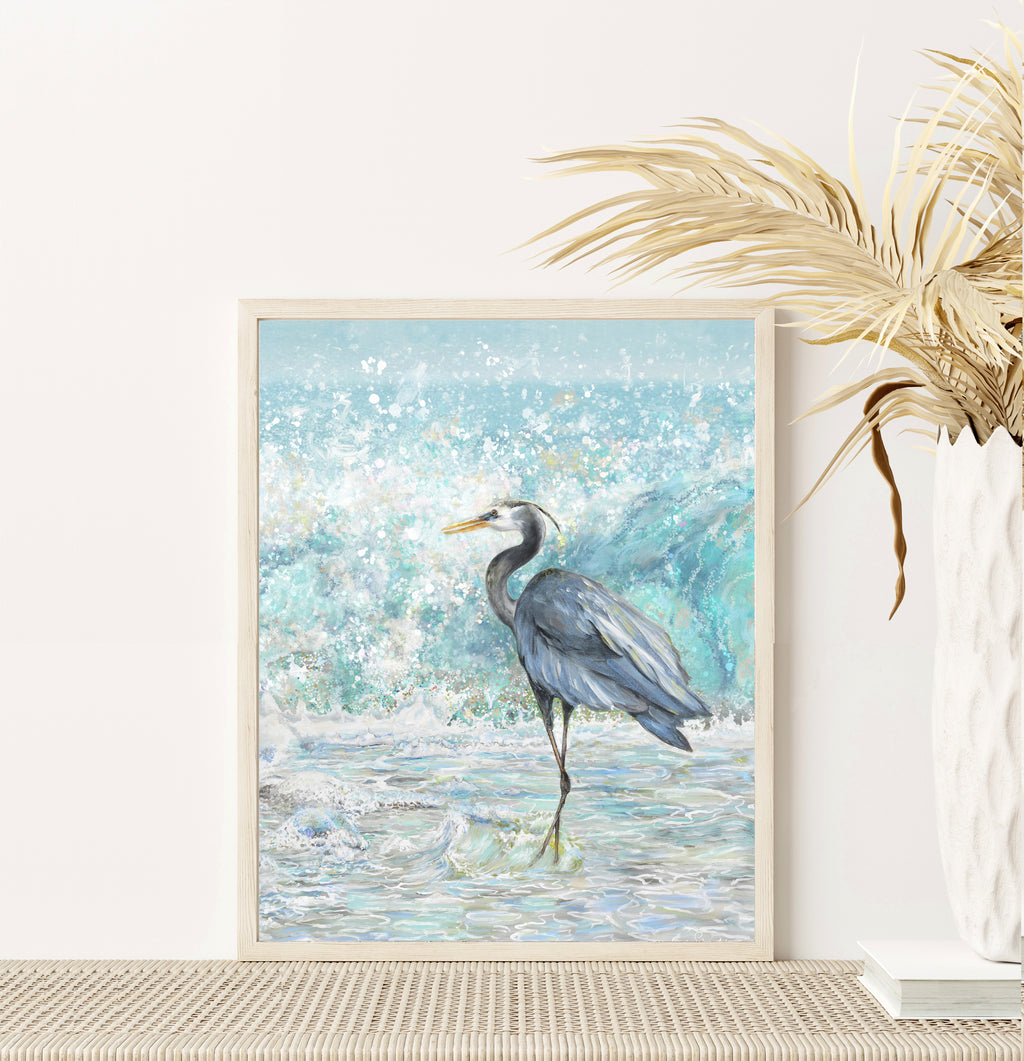 Great Blue Heron Canvas Art Prints | Heron Wall Art | Coastal Decor ...
